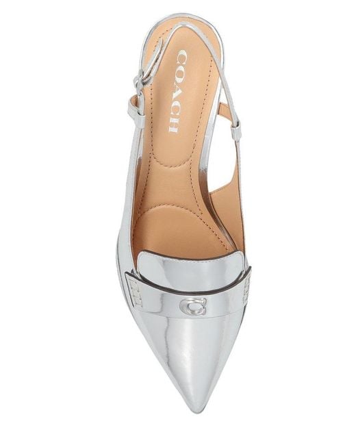 COACH Nikola Slingback Pumps in White | Lyst