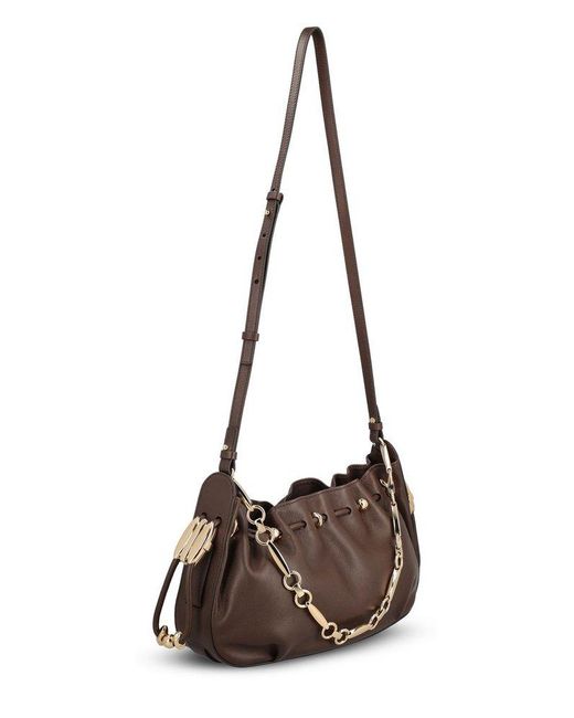 Zimmermann Halcyon Ruched Detailed Clutch Bag in Brown | Lyst