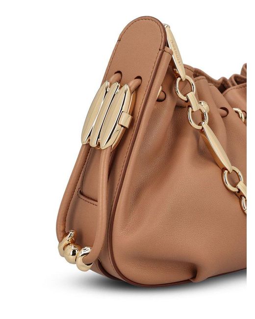 Zimmermann Halcyon Ruched Detailed Clutch Bag in Brown | Lyst