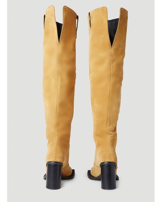 Ninamounah Howling Suede Knee-High Boots in Yellow | Lyst