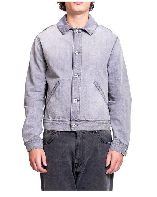 Loewe Regular Fit Work Denim Jacket in Gray for Men | Lyst
