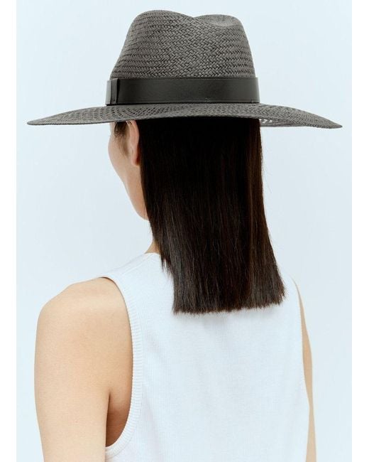 Max Mara Paper Yarn Wide-Brim Hat in Gray | Lyst