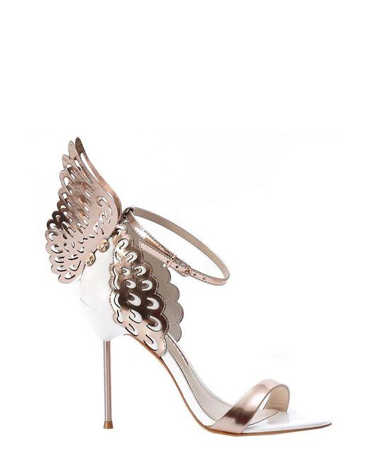 Sophia Webster Evangeline Angel Wing Detailed Sandals in White | Lyst