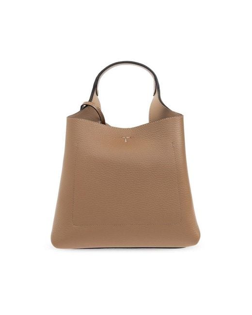 Tod's T Timeless Mini Bucket Bag in Brown | Lyst