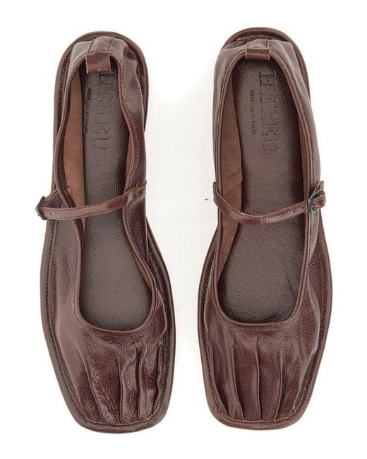 Hereu Dansa Supple Square-Toe Ballerina Shoes in Brown | Lyst