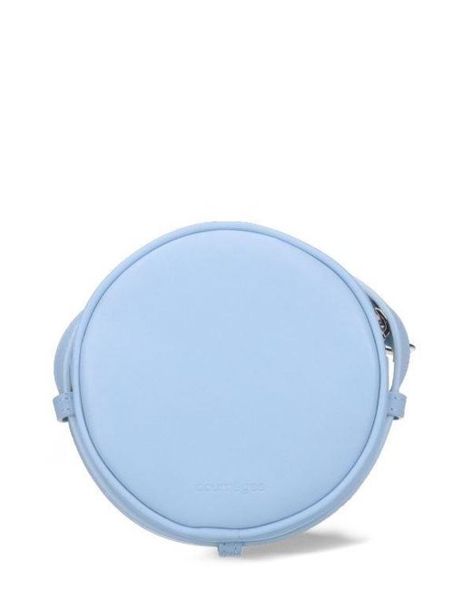 Courreges Reedition Leather Mini Circle Bag in Blue | Lyst