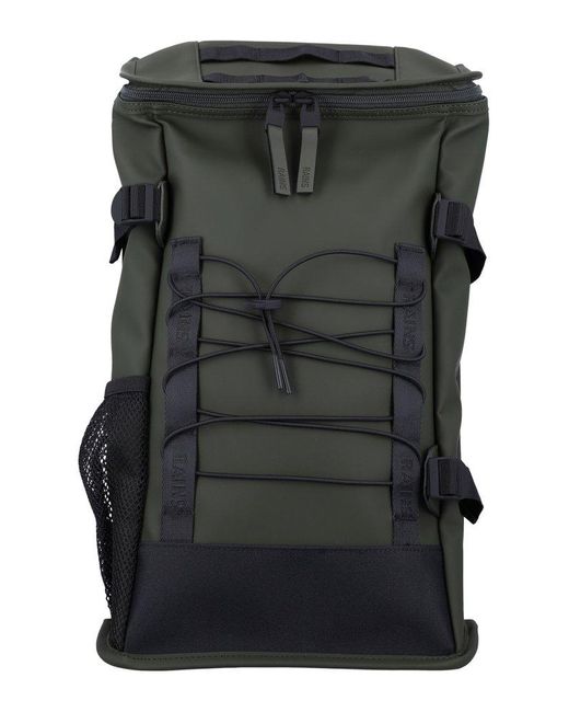 Rains Logo Detailed Foldover Top Backpack in Black | Lyst