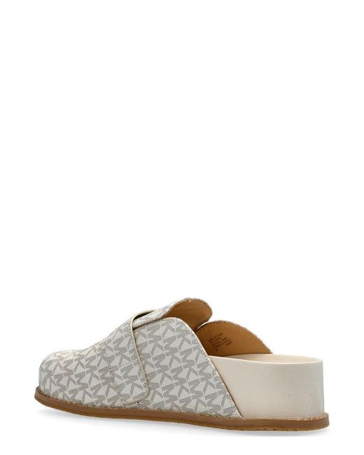 MICHAEL Michael Kors Jaden Signature Logo Clogs in Natural | Lyst
