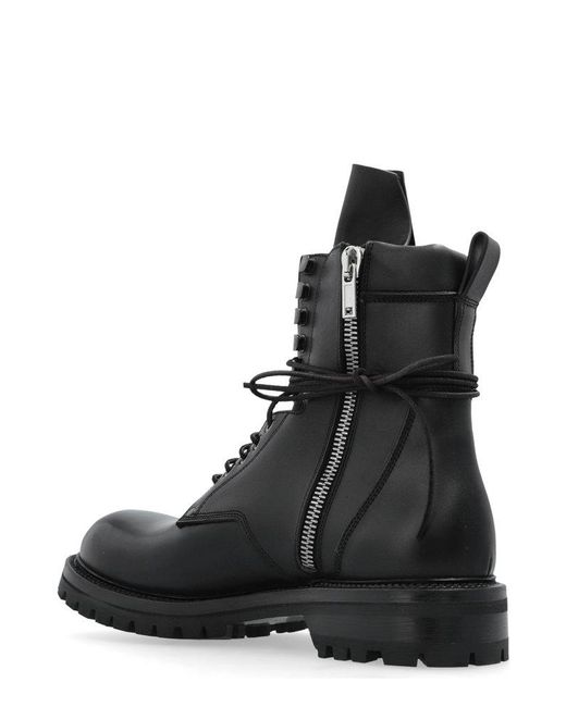 Rick Owens Hollywood Groppone Army Boots in Black for Men | Lyst
