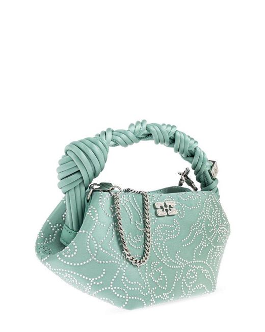Ganni Embellished Mini Bou Bag in Green | Lyst