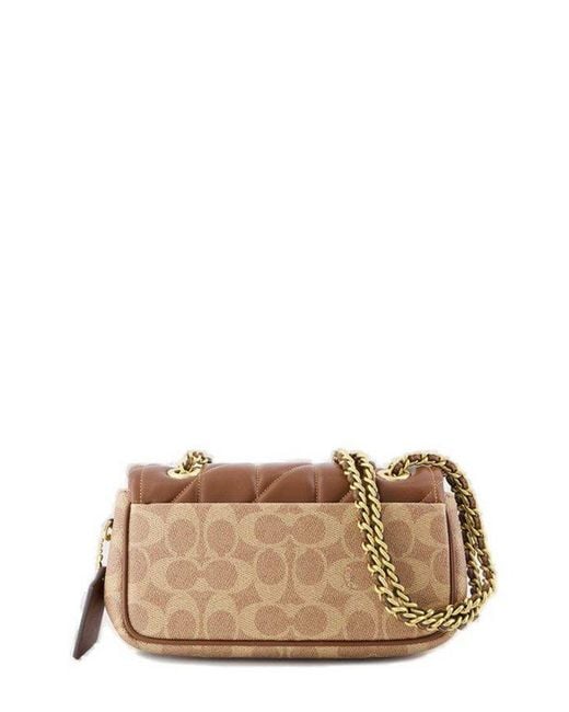 COACH Quilted Tabby Foldover Shoulder Bag in Brown | Lyst
