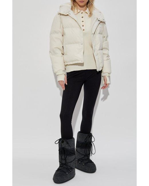 Sporty & Rich Hooded Puffer Jacket in White | Lyst