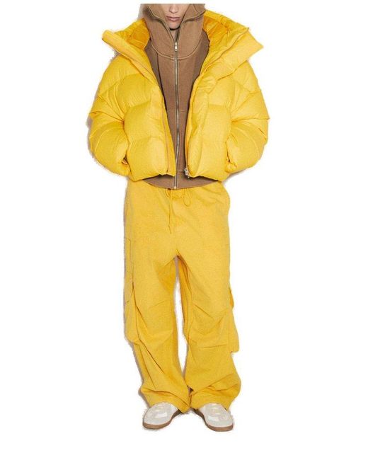 Entire studios Mml Hooded Quilted Puffer Jacket in Yellow for Men | Lyst