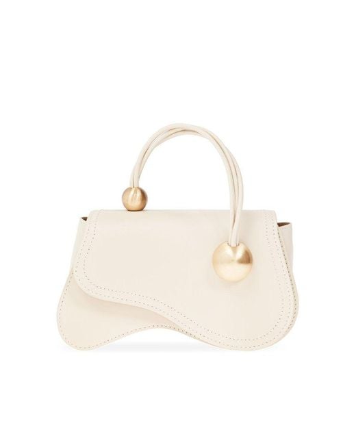 Cult Gaia Kazia Logo Lettering Crossbody Bag in Natural | Lyst