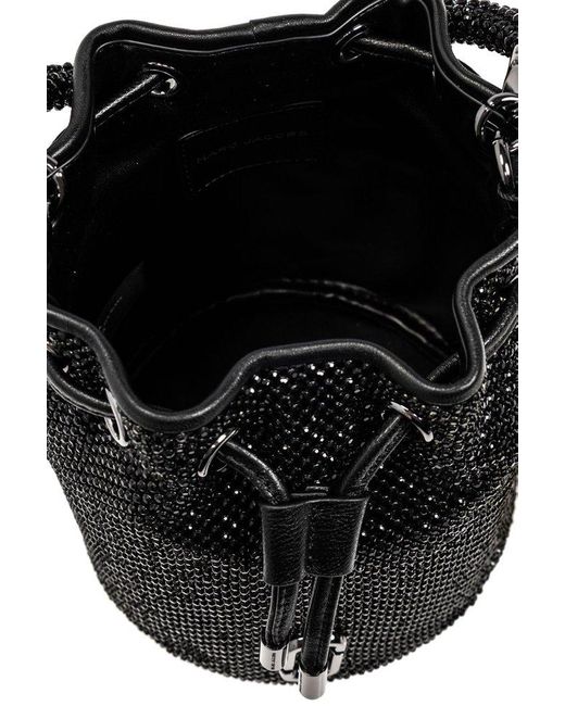 Marc Jacobs The Rhinestone Drawstring Mini Bucket Bag in Black | Lyst