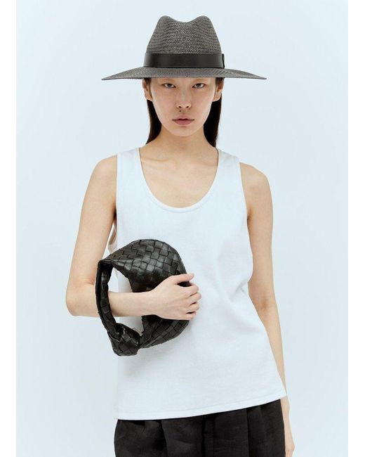 Max Mara Paper Yarn Wide-Brim Hat in Gray | Lyst