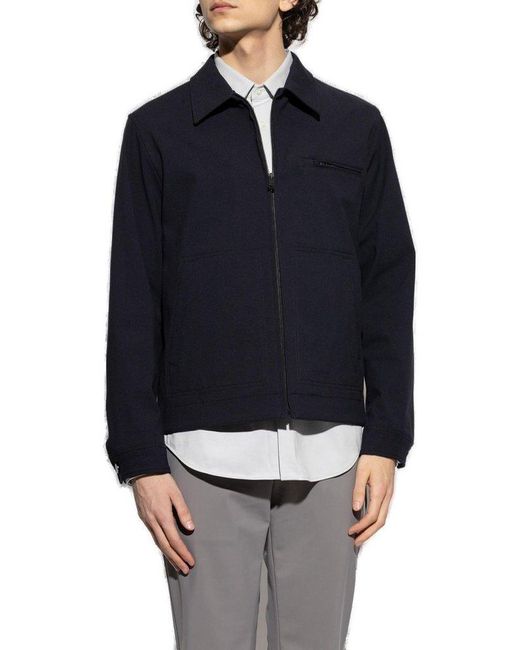 Theory Neoteric Twill Workwear Jacket in Blue for Men | Lyst UK