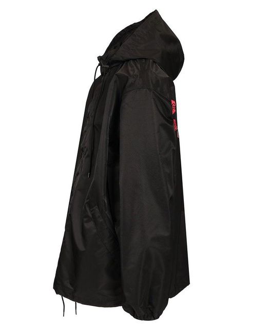 Balenciaga Logo-Tape Windbreaker Jacket in Black for Men | Lyst