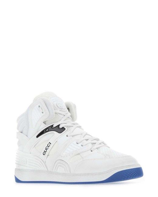 Gucci Interlocking G Patch Basket Sneakers in White for Men | Lyst UK
