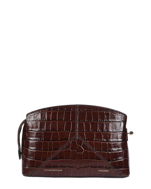 Victoria Beckham Victoria Embossed Crossbody Bag in Brown | Lyst