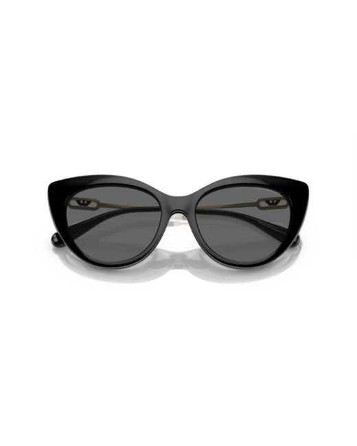 Emporio Armani Cat-Eye Frame Clip-On Glasses in Black | Lyst UK