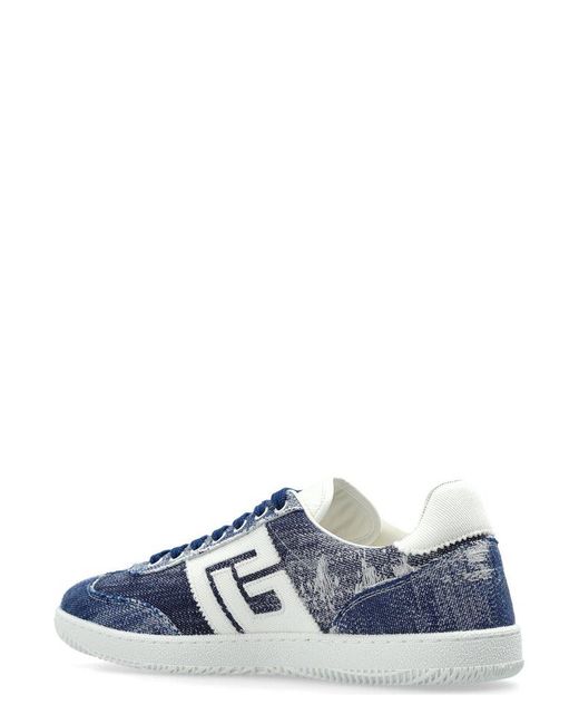 Balmain Denim Swan Trainers in Blue for Men | Lyst