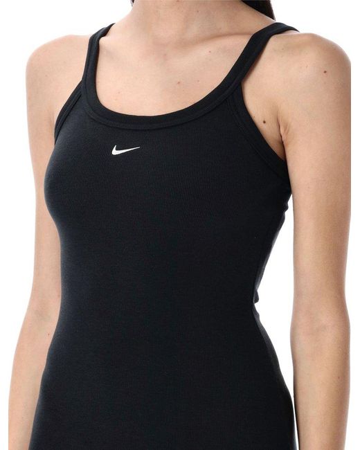 Nike Tight Mini-Rib Tank in Black | Lyst