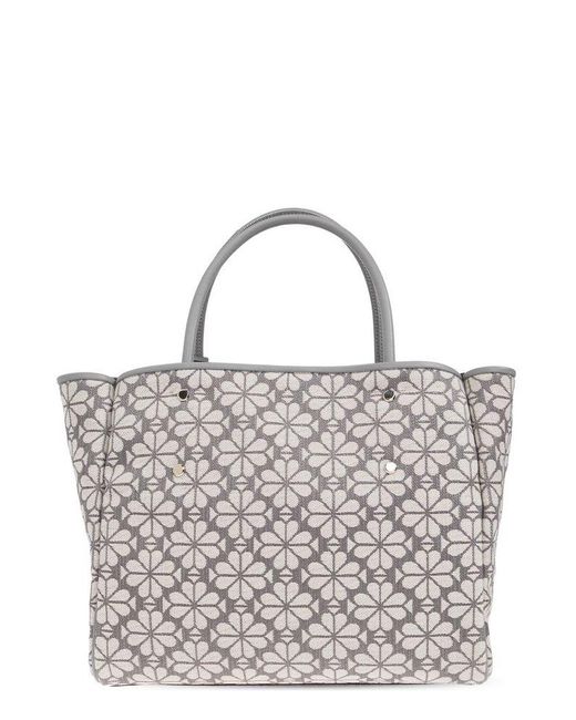 Kate Spade Spade Flower Jacquard Medium Everything Tote Bag in Gray | Lyst