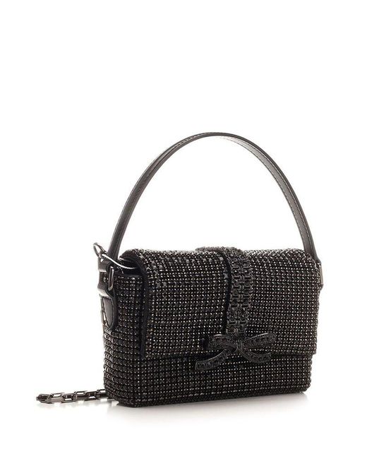 Self-Portrait Rhinestone Micro Bag in Black | Lyst