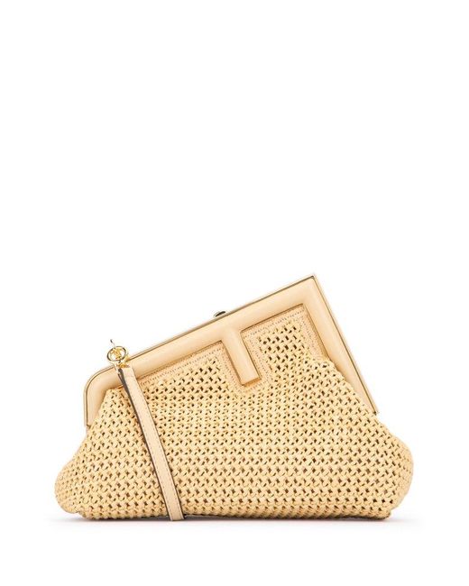 Fendi First Small Clutch Bag in Natural | Lyst
