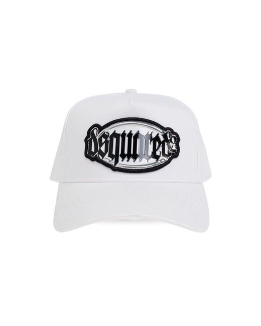 DSquared² Logo Patch Distressed Baseball Cap in Black | Lyst UK