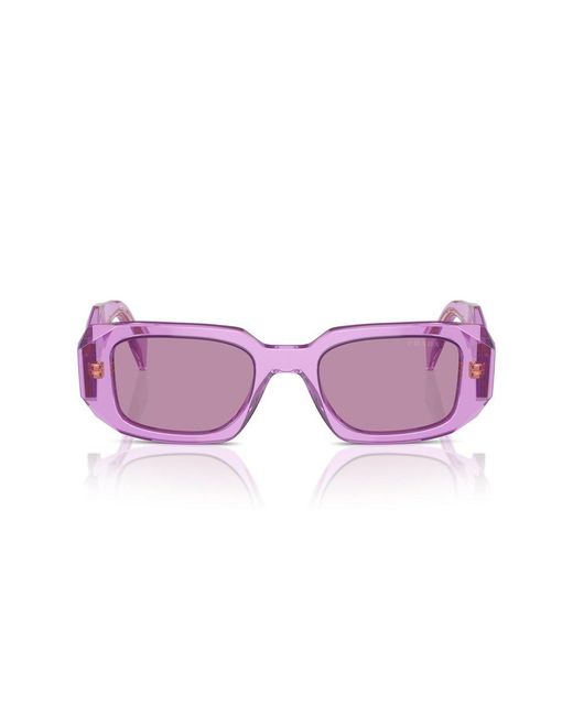 Prada Rectangular Frame Sunglasses in Purple | Lyst