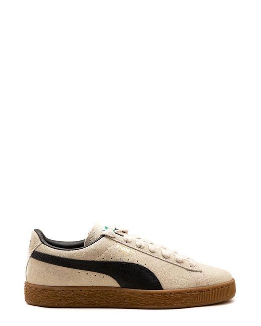 PUMA Logo Patch Low-Top Sneakers in Brown for Men | Lyst