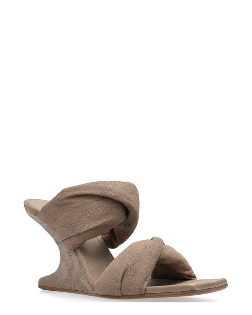 Rick Owens Cantilever Open-Toe Mules in Brown | Lyst