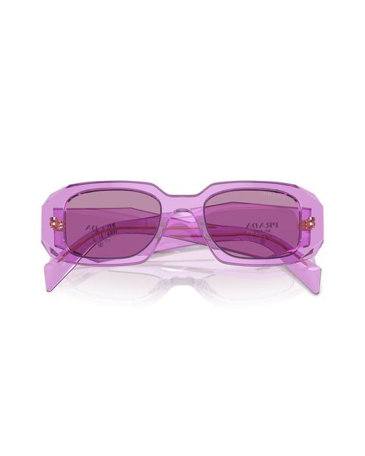 Prada Rectangular Frame Sunglasses in Purple | Lyst