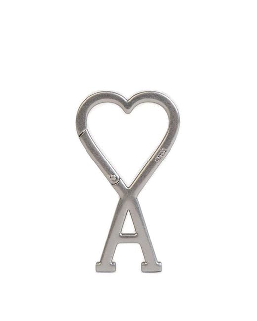 Ami Paris Paris Heart Logo Keychain in Metallic for Men | Lyst