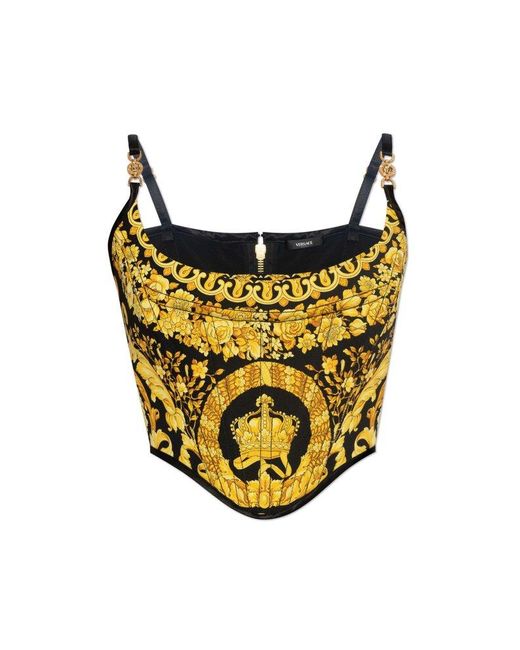 Versace La Coupe Des Dieux Zipped Corset Top in Yellow | Lyst