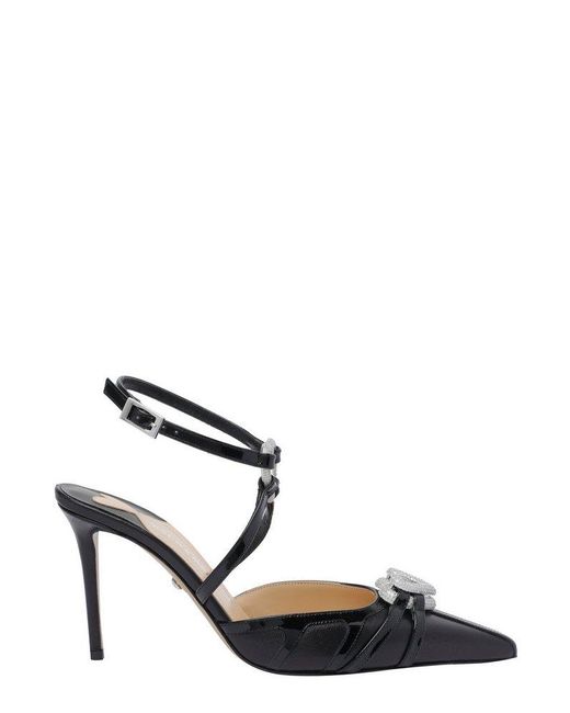 Mach & Mach Embellished Heart Pumps in Black | Lyst