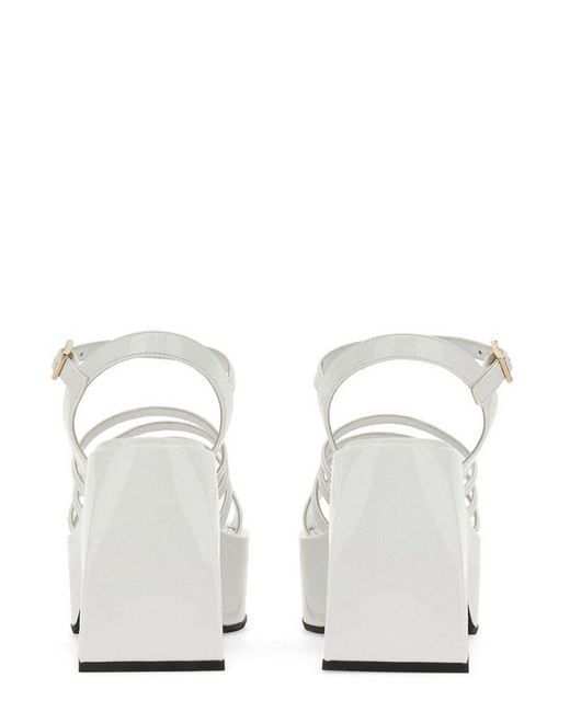 NODALETO Bulla Chibi Square-Toe Platform Sandals in White | Lyst