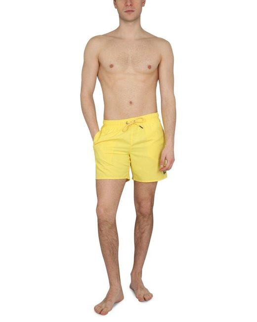 Colmar Logo Swim Trunks in Yellow for Men | Lyst