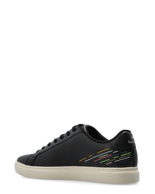 Paul Smith Rex Embroidery Trainers in Black for Men | Lyst