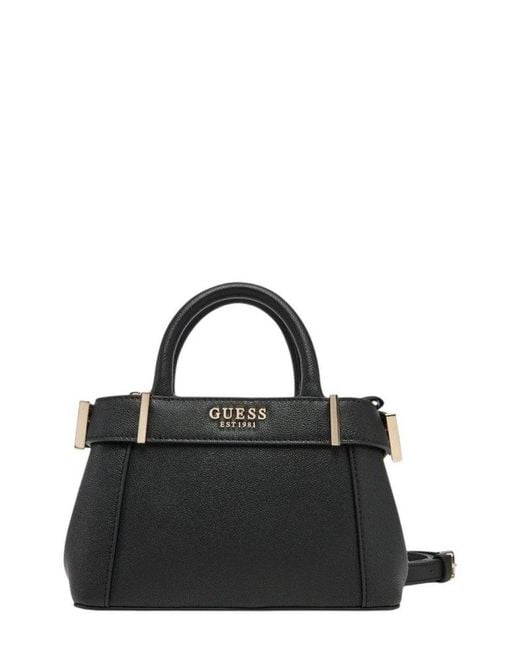 Guess Anadela Logo Lettering Mini Tote Bag in Black | Lyst UK