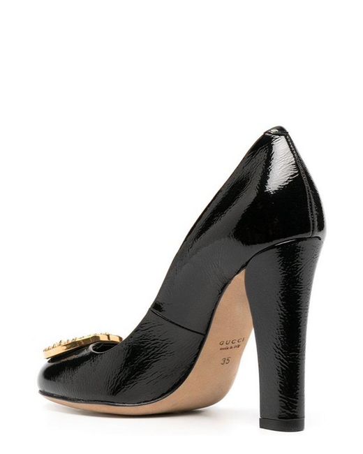 Gucci Logo Plaque High Heel Pumps in Black | Lyst