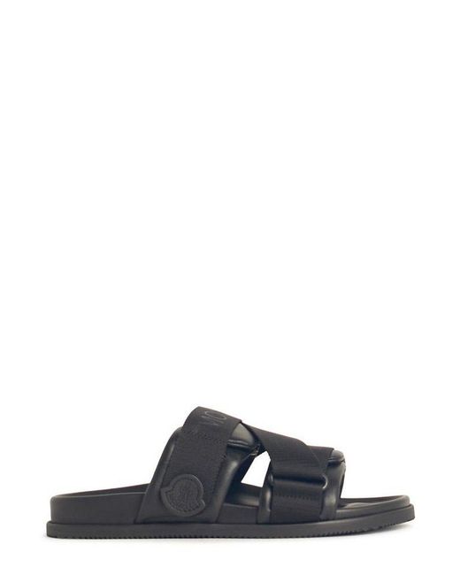 Moncler Mon Summer Slides in Black for Men | Lyst
