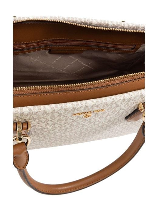 MICHAEL Michael Kors Marilyn Monogram Printed Large Tote Bag in Natural ...