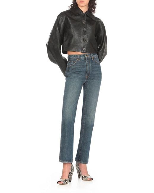 Khaite Sue Leather Jacket in Black | Lyst