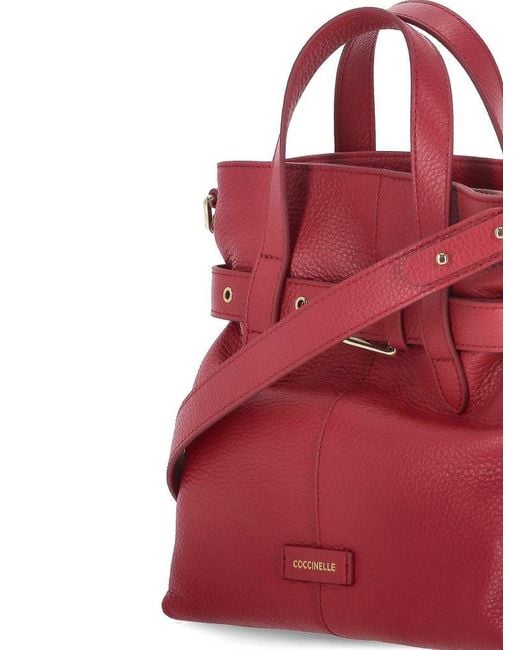 Coccinelle Abigail Logo Patch Tote Bag in Red | Lyst