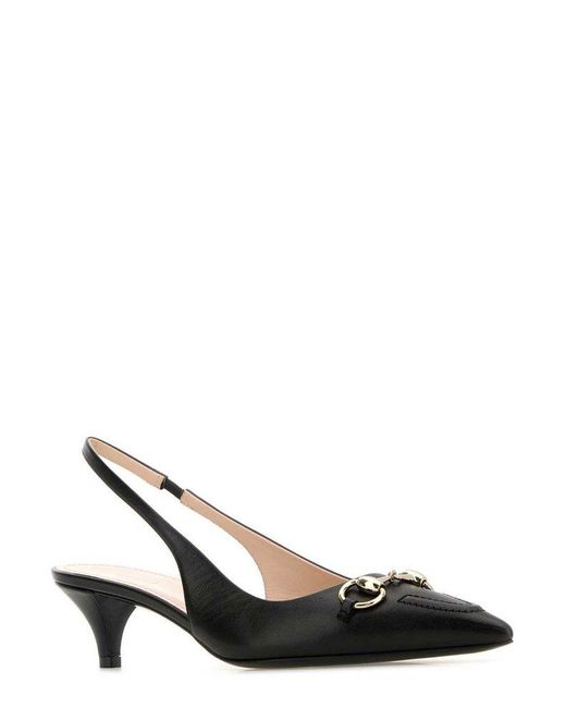 Gucci Horsebit Slingback Pumps in Black | Lyst