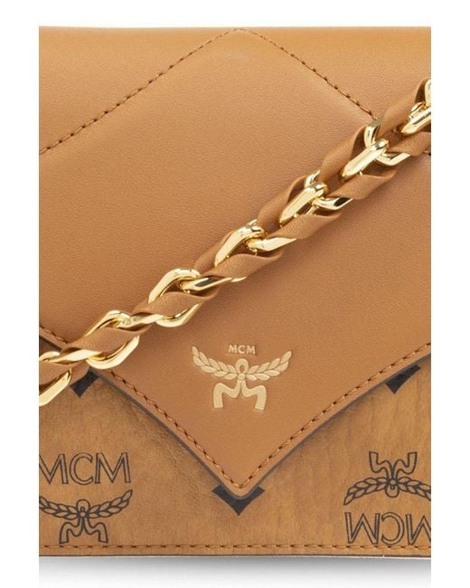MCM 'diamond' Shoulder Bag in Brown | Lyst