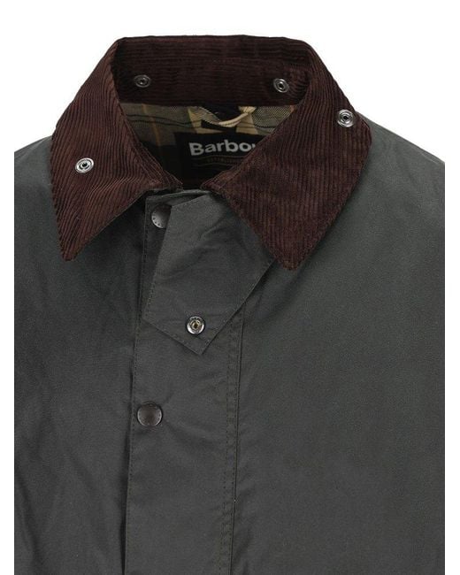 Barbour Border Waxed Jacket in Gray for Men | Lyst